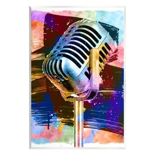 Stupell Modern Vivid Microphone Wall Plaque Art Daniel Sproul - Bed ...