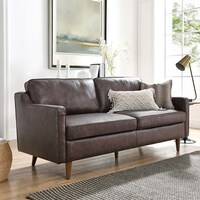 Impart Mid-century Modern Top-grain Leather Sofa - Bed Bath & Beyond ...