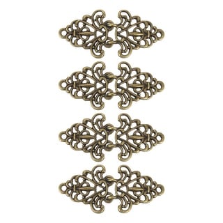 Cloak Clasp, 4 Pairs Sew on Hooks and Eyes Vintage Flower Cape Buckle ...