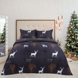 3pcs Comforter Sets Duvet Bed Sets Elk Tree Pattern - Bed Bath & Beyond ...