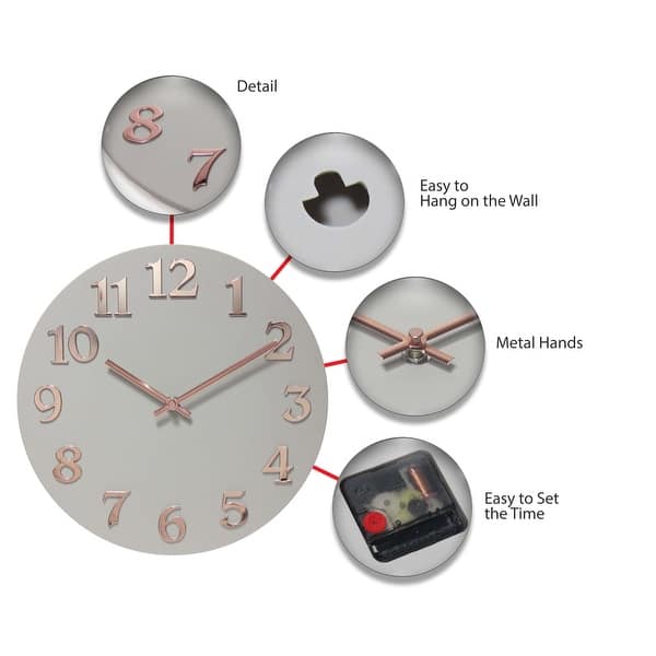 Infinity Instruments Vogue 12-inch Round Wall Clock - 12 x 1.25 x 12 ...