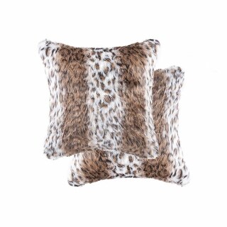 18" x 18" x 5" Acrylic Plush Polyester Polyfill Lynx 2 Pack Pillow ...