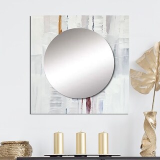 Designart "Peaceful Afternoon Minimal Abstract Painting Blue" Abstract ...