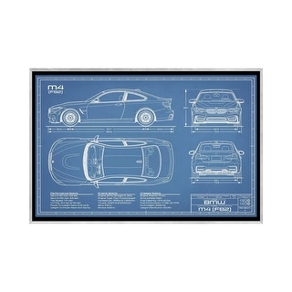 iCanvas "BMW M4 (F82) Blueprint" by Action Blueprints Framed - Bed Bath ...