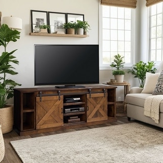 Bridgevine Home Farmhouse 85 inch TV Stand Console for TVs up to 95 ...