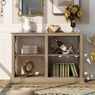 Console Table with 3-Tier Open Storage Spaces and "X" Legs - Bed Bath ...