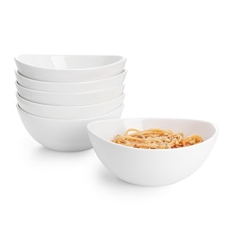 7 Inch Porcelain 28 oz Bowls Set of 6, for Soup Cereal Pasta Salad ...