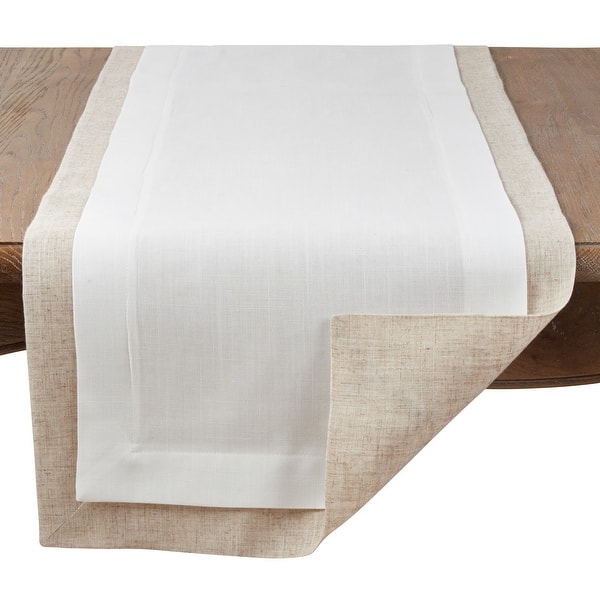 Double Layer Table Runner With Thick Border Design - On Sale - Bed Bath ...