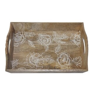 Transpac Wood 17 in. Brown Everyday Mango Henna Hand - Bed Bath ...