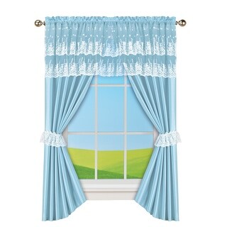Lace Accent 2-Piece Window Curtain Set with Tiebacks - Bed Bath ...