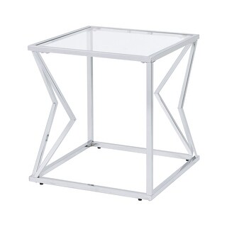 ACME Virtue Square End Table in Clear and Chrome - Bed Bath & Beyond ...