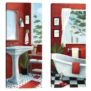 Bath With a View I, Bath With a View II by Vittorio Milan Canvas Art ...