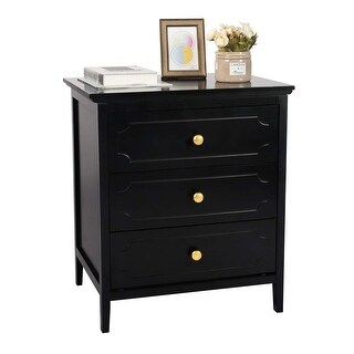 Bedroom End Table Nightstand with 3 Drawers 19 Inch Side Table for ...