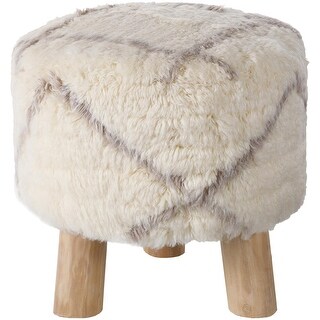 Gloweth Plush Boho Stool - Bed Bath & Beyond - 37781165