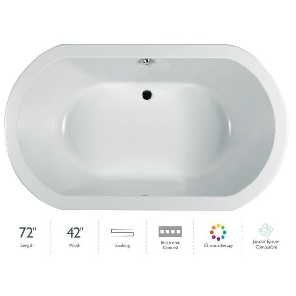 Jacuzzi Anza 72" Soaking Bathtub for Drop In Installation with Center ...