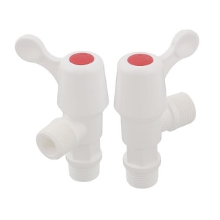 Bathroom Plastic 2 Way 1/2BSP Male Thread Sink Inlet Angle Stop Valve ...
