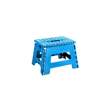 Folding Step Stool with Anti-Slip Surface 9" Blue - 12" H x 1.5" W x 13 ...
