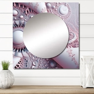 Designart "Alien Fractal Space Universe In 3D Pink IX" Fractals Wall ...