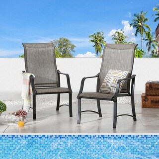 SAFAVIEH Outdoor Living Hutton Chair (Set of 2) - 22" W x 25.6" D x 35 ...