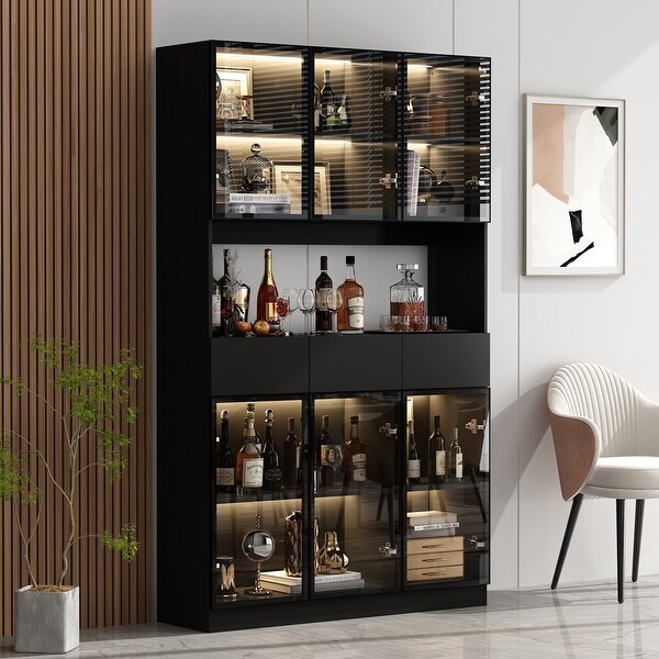 Crockery unit with glass doors store