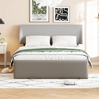 Upholstered Storage Platform Bed with Side-Tilt Hydraulic Storage ...