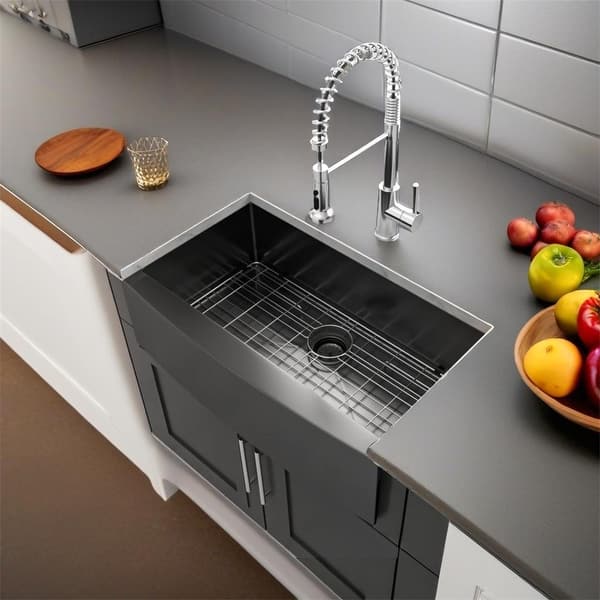 Gunmetal Black Farmhouse Sink - 36 Inch Kitchen Sink Stainless Steel ...