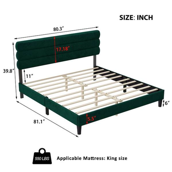 Sturdy Platform Bed with Wooden Slats Support, King Bed Frame with ...
