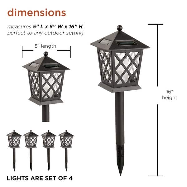 Alpine Corporation 16" Tall Outdoor Solar Powered Pathway LED Light ...