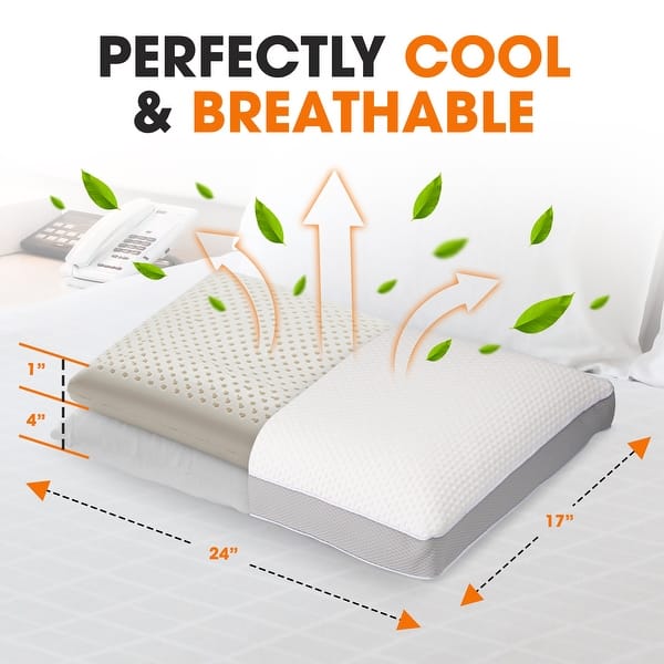 Cheer Collection Dual-Sided Latex Foam Sleeping Bed Pillow - Bed Bath & Beyond - 40551241