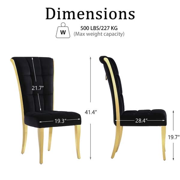 Luxury Velvet Upholstered Dining Chairs with Polished Gold Metal Legs ...