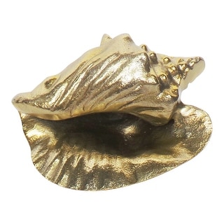 Metal 8" Shell Decor, Gold, Novelty, 6"H, - 8" x 6" x 6" - Bed Bath ...