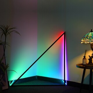 41" RGB Triangle Corner Lamp Minimalist LED Floor Lamp - Bed Bath ...