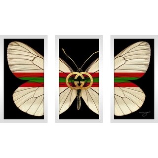"Gucci Butterfly" 3 Piece Print on Acrylic - Bed Bath & Beyond - 36043071