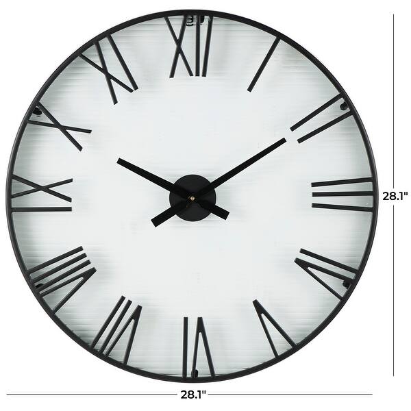 Light Brown Wooden Decorative Wall Clock with Black Metal Numbers and ...