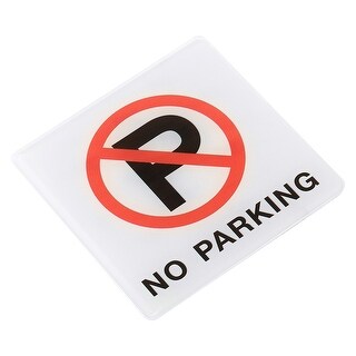 No Parking Sign Adhesive Indoor Outdoor Wall Mount Sticker - White,Red ...