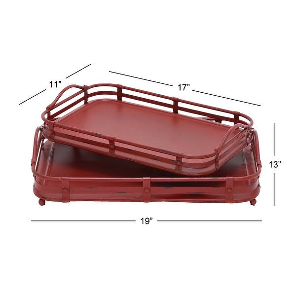 Red Iron Vintage Tray (Set of 2) - S/2 19", 17"W - Bed Bath & Beyond ...