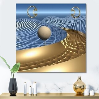 Designart "Golden Infinity Matrix" Fractals Wall Art Living Room - Bed ...