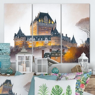 Designart "Fall Season Chateau Frontenac II" City Quebec Canvas Art ...