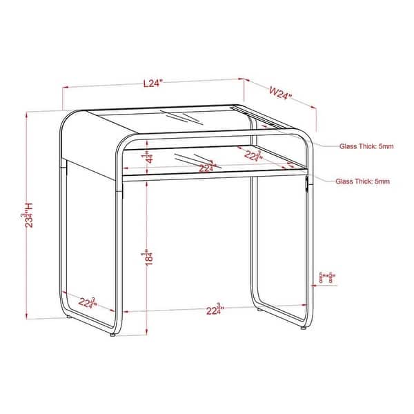 Watler Contemporary 24-inch Glass Top 1-Shelf Side Table by Furniture ...