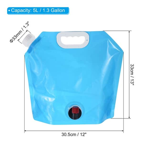 3Pcs 5L Collapsible Water Container Bag with Spigot Emergency Water ...