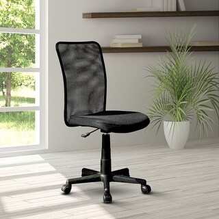Techni Mobili Deluxe Modern Office Armless Task Chair Black - Bed Bath ...