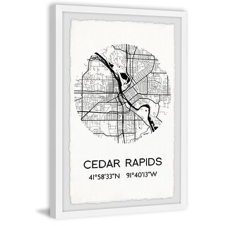 'Cedar Rapids Map Outline' Framed Painting Print - Bed Bath & Beyond ...