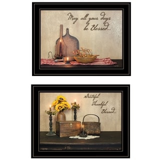 Set Of Two Twice Blessed Black Framed Print Wall Art - Bed Bath ...