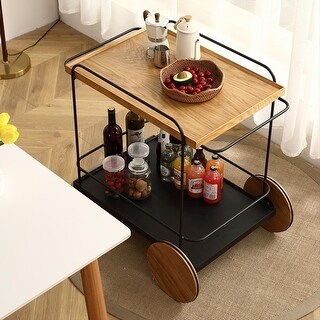Metal Frame Restaurant Cart Small Catering Trolley with Removable ...