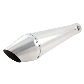 Motorcycle 50mm Inlet Dia Silver Tone Stainless Steel Exhaust Pipe ...