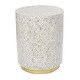 Elegant Mother of Pearl Shell Accent Table with Gold Base - Gray, White ...