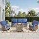 Pocassy Outdoor Fire Table with Sofa Swivel Chair Funiture Set. - Bed ...