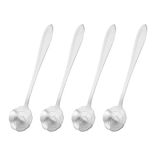 4Pcs 5" Stainless Steel Rose Spoons Coffee Spoon Small Teaspoon - Bed ...