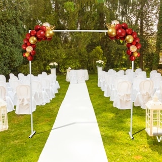 White Iron Pipe Arch Backdrop Stand 2x2m for DIY Event Decor - 17.7" x ...