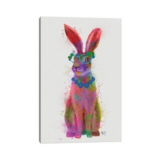 iCanvas "Rainbow Splash Rabbit II, Full" by Fab Funky Canvas Print ...